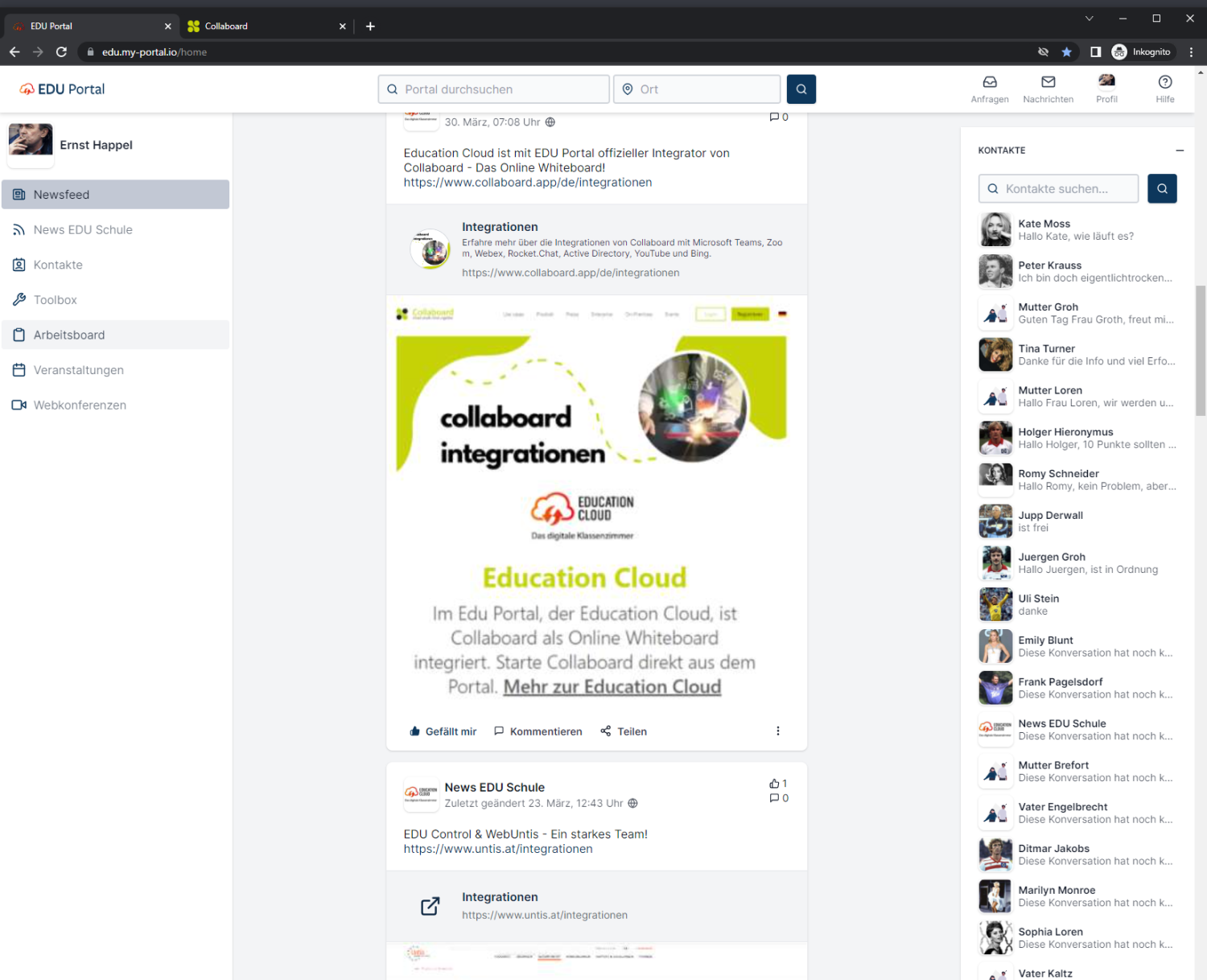 Collaboard – Das Online Whiteboard, auch für die Schule! Education Cloud als offizieller ...